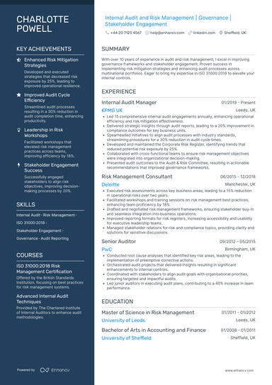 Audit Manager CV Examples & Guide for 2026