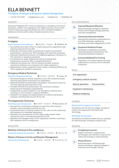 Firefighter CV Examples & Guide for 2026