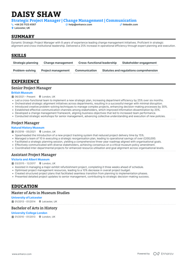 Change Management CV Examples & Guide for 2026