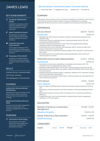 Sales Advisor CV Examples & Guide for 2026
