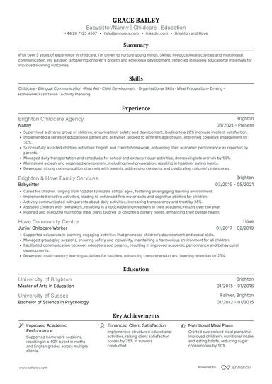 Au Pair CV Examples & Guide for 2026