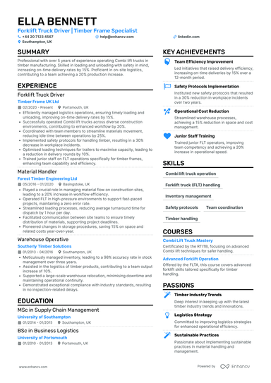 Forklift Operator CV Examples & Guide for 2026