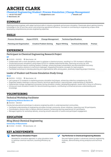 Engineering Student CV Examples & Guide for 2025