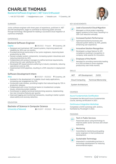 Junior Software Engineer CV Examples & Guide for 2025