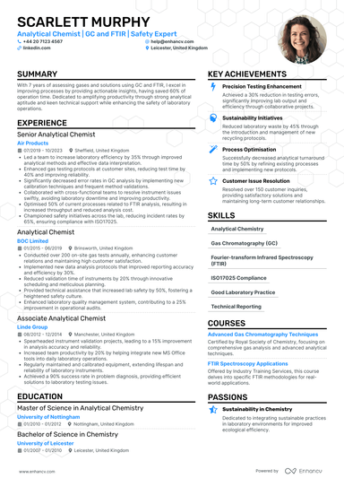 Chemist CV Examples & Guide for 2026