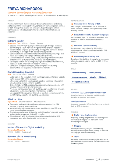 SEO CV Examples & Guide for 2026