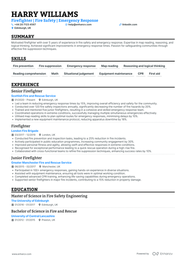Firefighter CV Examples & Guide for 2026