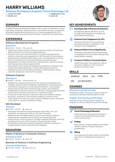 Software Engineer CV Examples & Guide for 2025