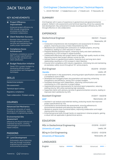 Civil Engineer CV Examples & Guide for 2026