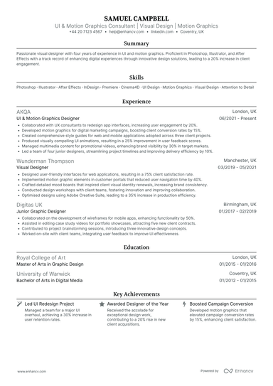 UI Designer CV Examples & Guide for 2026