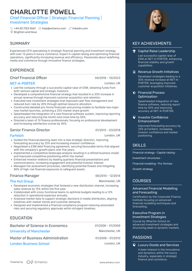 CFO CV Examples & Guide for 2026