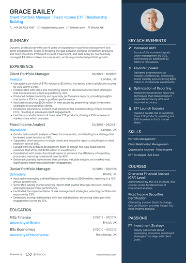 Portfolio Manager CV Examples & Guide for 2026
