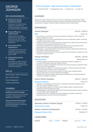 Interior Designer CV Examples & Guide for 2026