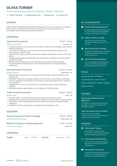 Machine Operator CV Examples & Guide for 2025