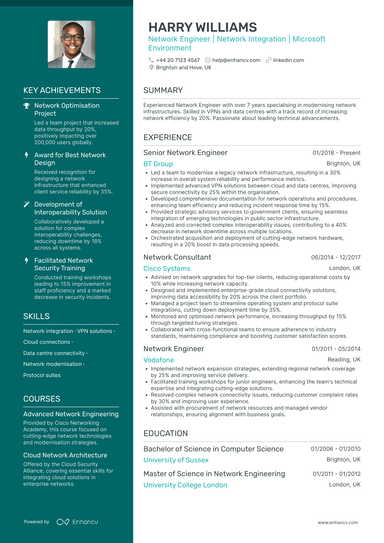 Network Engineer CV Examples & Guide for 2026