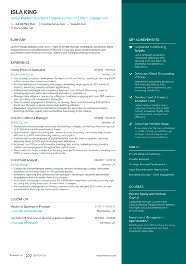 Private Equity CV Examples & Guide for 2026