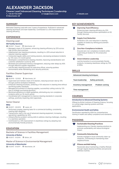 Cleaner CV Examples & Guide for 2026