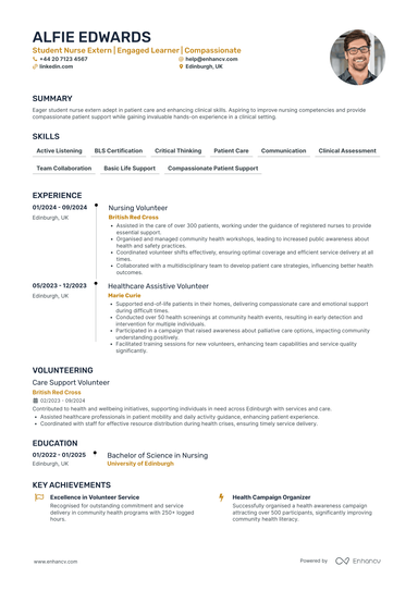 Nursing Student CV Examples & Guide for 2026