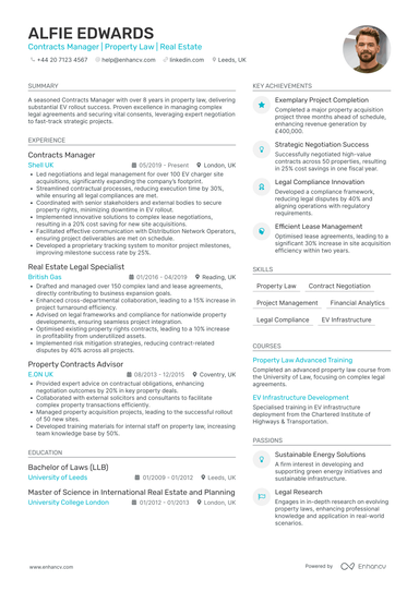 Contracts Manager CV Examples & Guide for 2026