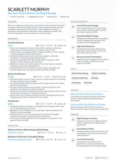 Creative Director CV Examples & Guide for 2026