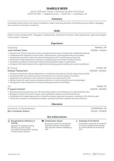Software Tester CV Examples & Guide for 2026