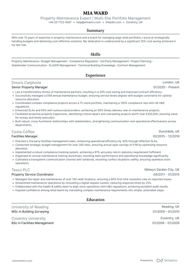 Property Manager CV Examples & Guide for 2026