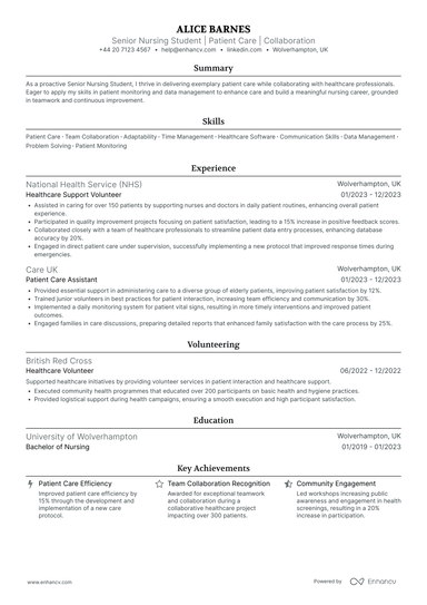 Nursing Student CV Examples & Guide for 2026