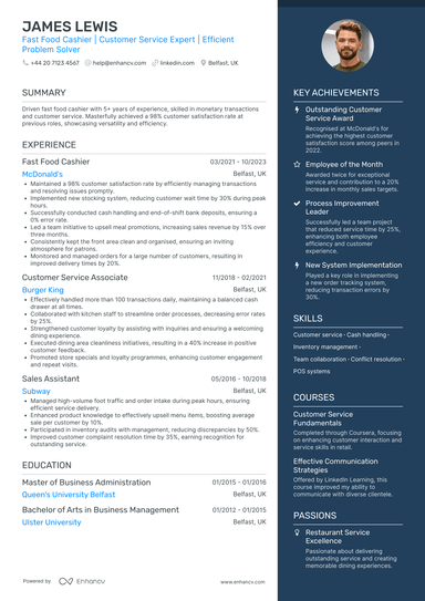 Cashier CV Examples & Guide for 2026