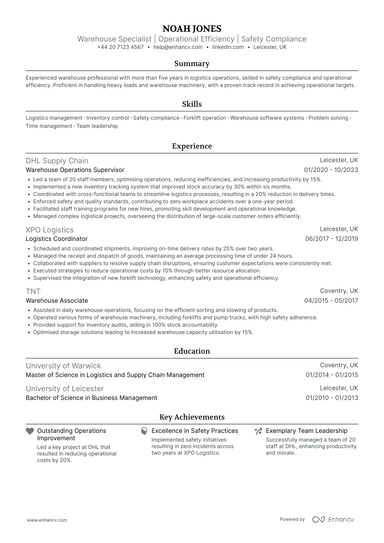 Warehouse CV Examples & Guide for 2026