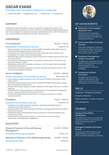 Firefighter CV Examples & Guide for 2026