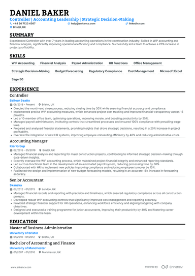 Financial Controller CV Examples & Guide for 2026
