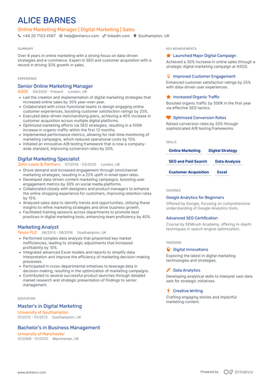 Marketing Manager CV Examples & Guide for 2026