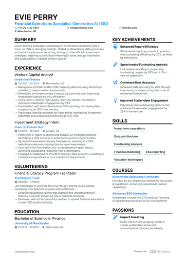 Finance Intern CV Examples & Guide for 2026