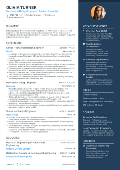 Mechanical Engineer CV Examples & Guide for 2026