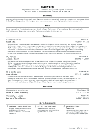 Dentist CV Examples & Guide for 2026