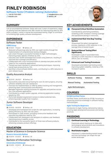 Software Tester CV Examples & Guide for 2026