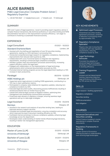Legal CV Examples & Guide for 2025