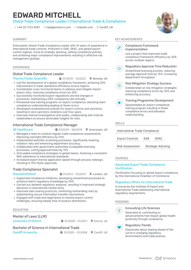 Compliance Officer CV Examples & Guide for 2025