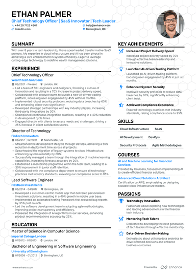 CTO CV Examples & Guide for 2026