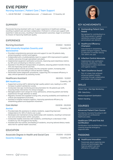 Nursing Assistant CV Examples & Guide for 2026