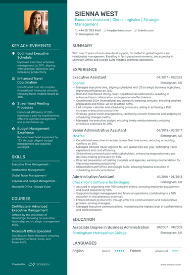 Executive Assistant CV Examples & Guide for 2026