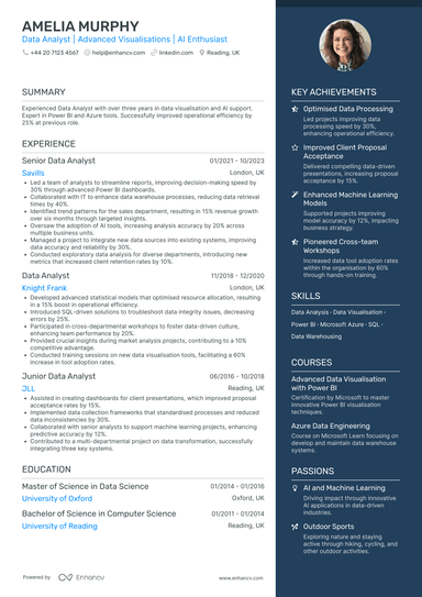 Data Analyst CV Examples & Guide for 2026