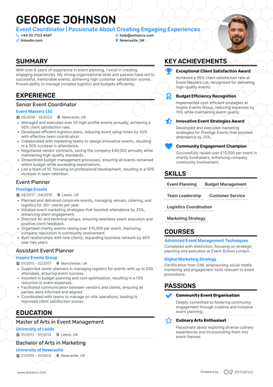 Event Planner CV Examples & Guide for 2026