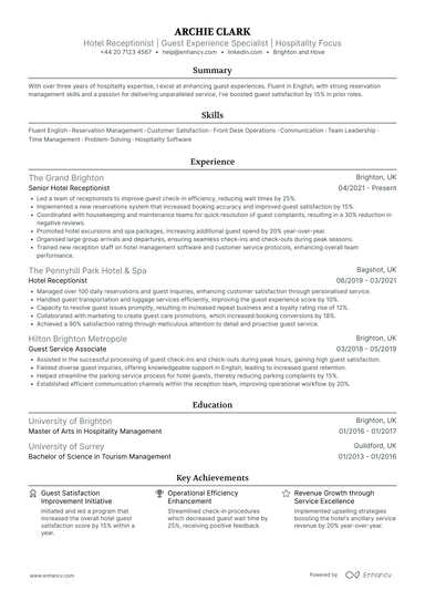 Receptionist CV Examples & Guide for 2026
