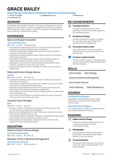 Interior Designer CV Examples & Guide for 2026
