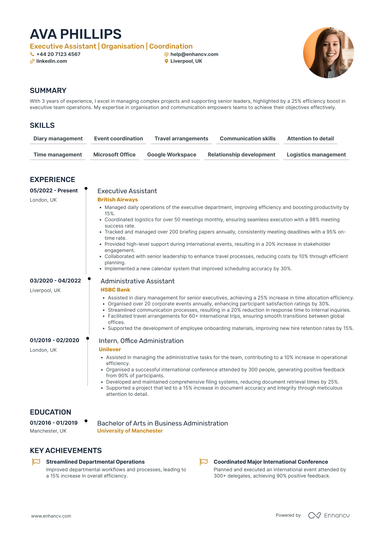 Executive Assistant CV Examples & Guide for 2026