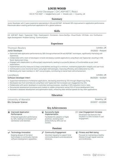Junior Web Developer CV Examples & Guide for 2025