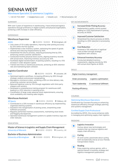 Warehouse Worker CV Examples & Guide for 2026