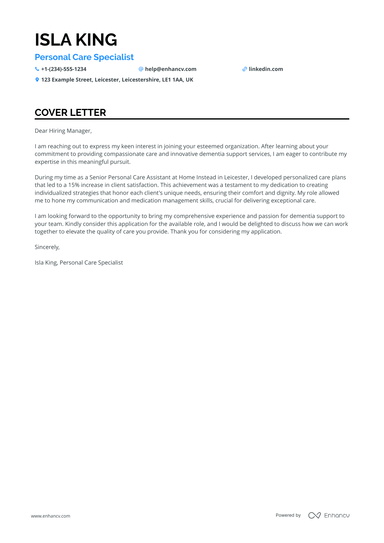 Care Worker Cover Letter Examples & Guide for 2026