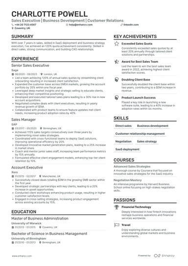 Sales Executive CV Examples & Guide for 2026